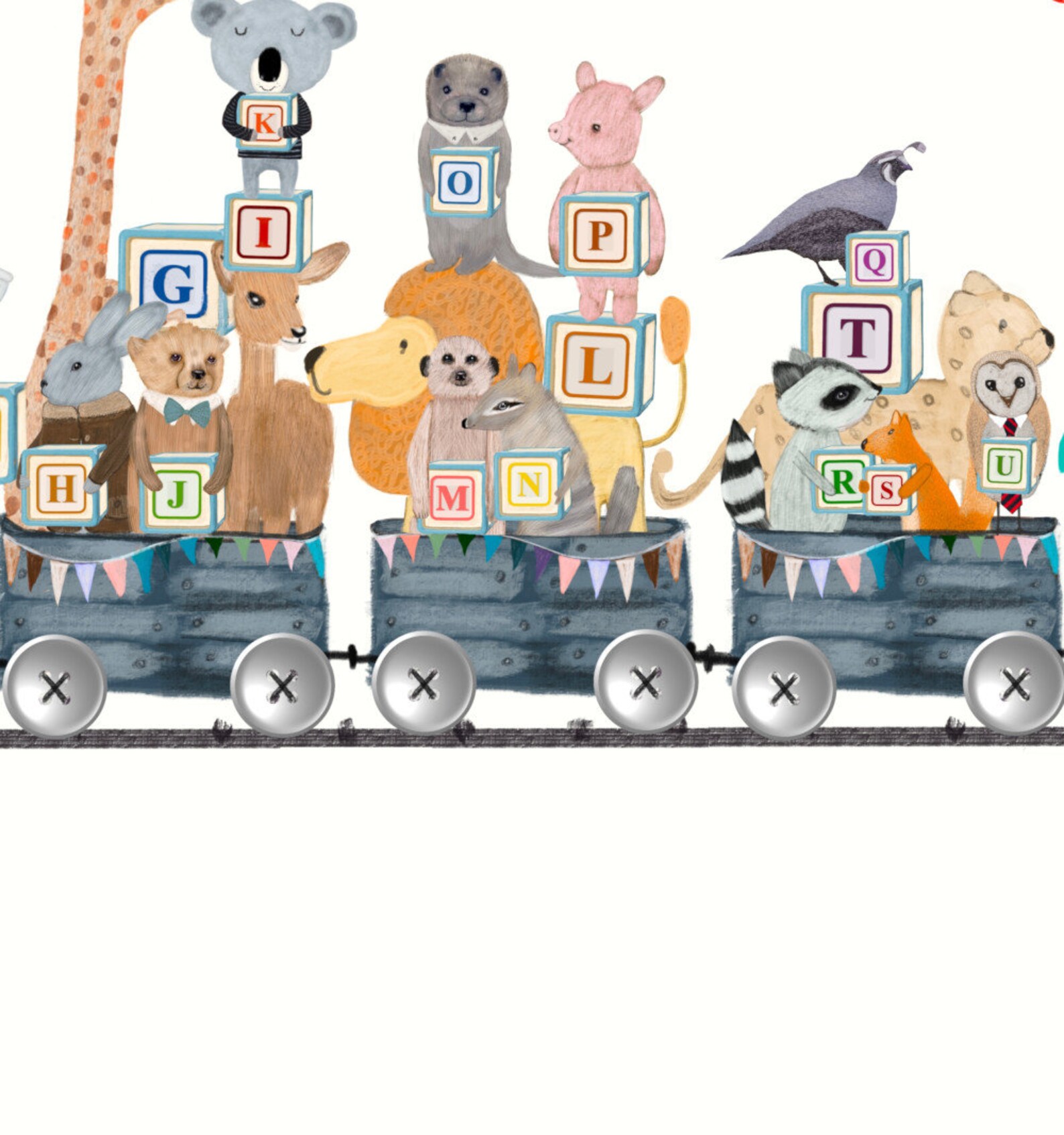 Little Alphabet Train. Alphabet Wall Art ABC Woodland | Etsy