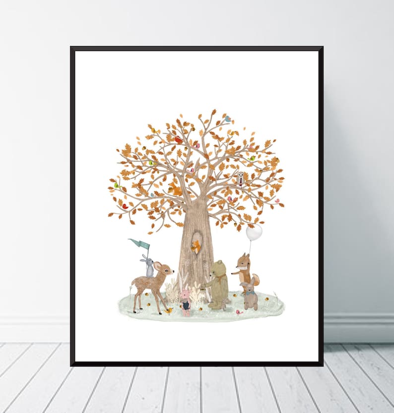 Little Oak Tree Nursery Art Childrens Wall Art Nursery Wall - Etsy