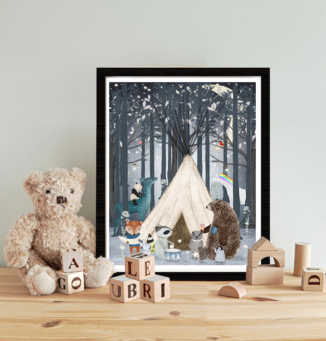 Little Tipi. Nursery Art, Children's Wall Art, Woodland Nursery ...