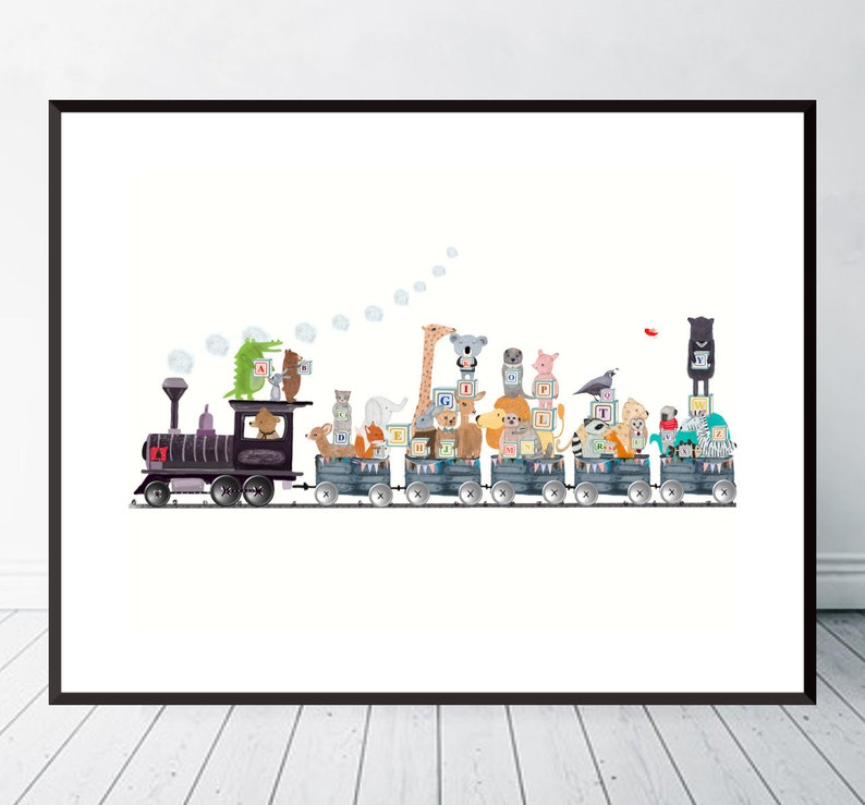 Little Alphabet Train. Alphabet Wall Art ABC Woodland - Etsy