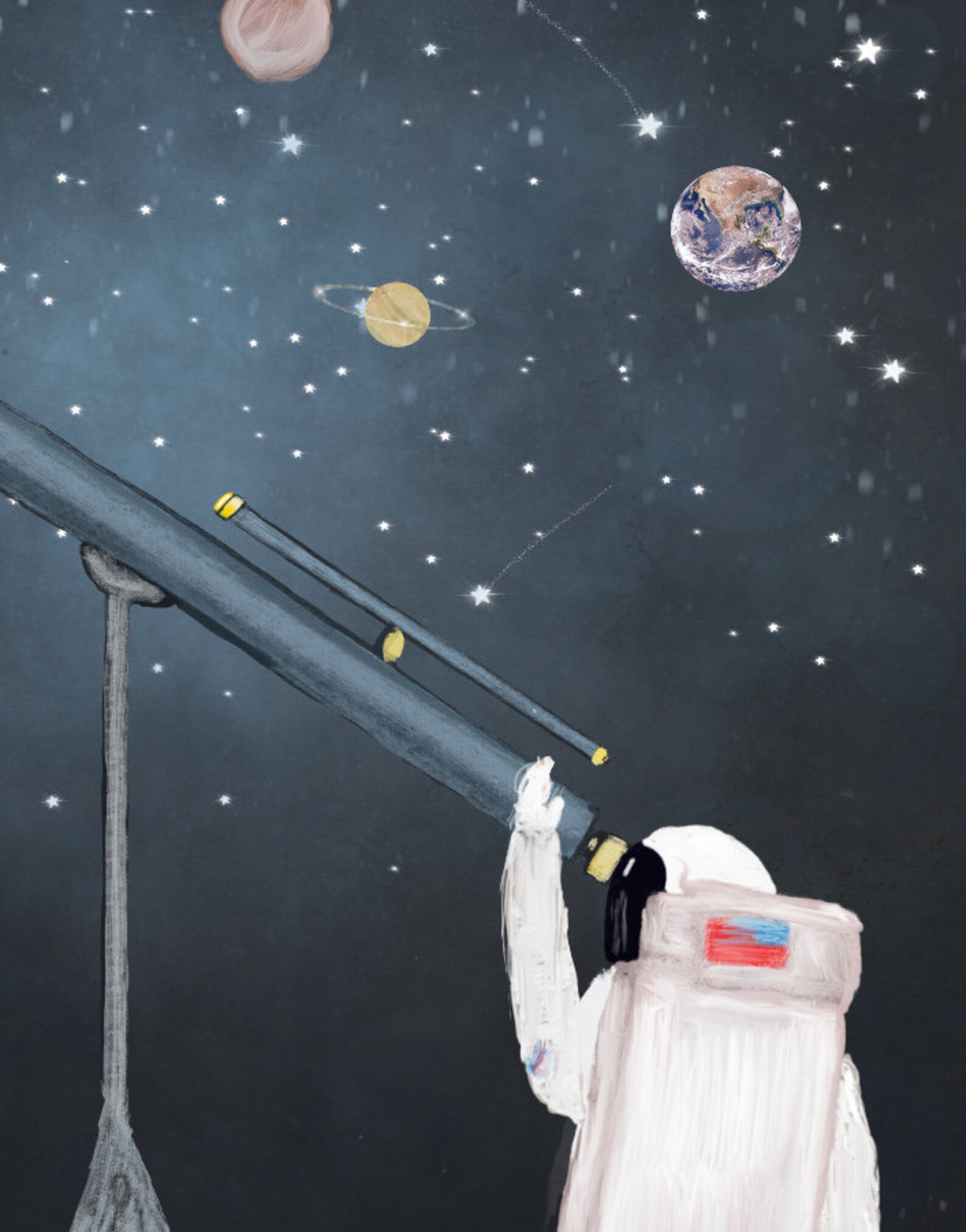 Astronaut Astrology. Astronaut Wall Art Solar System Print - Etsy
