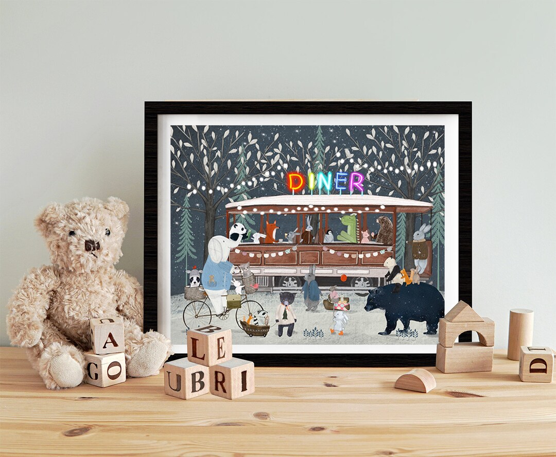 Little Diner. Nursery Art Children's Wall Art Reading - Etsy