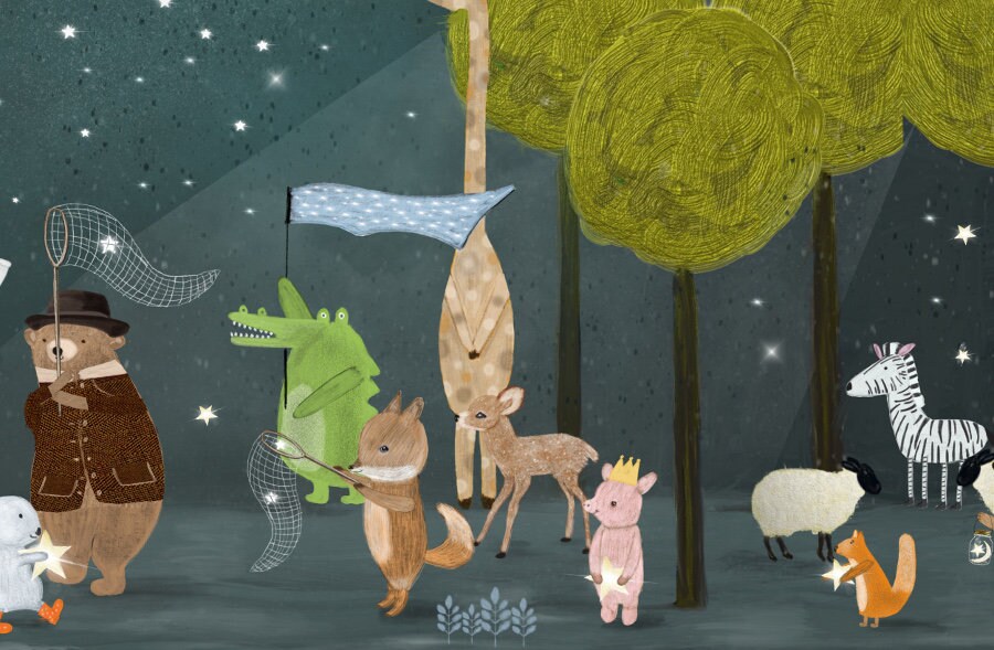 Little Falling Stars. Nursery wall art Children's wall | Etsy