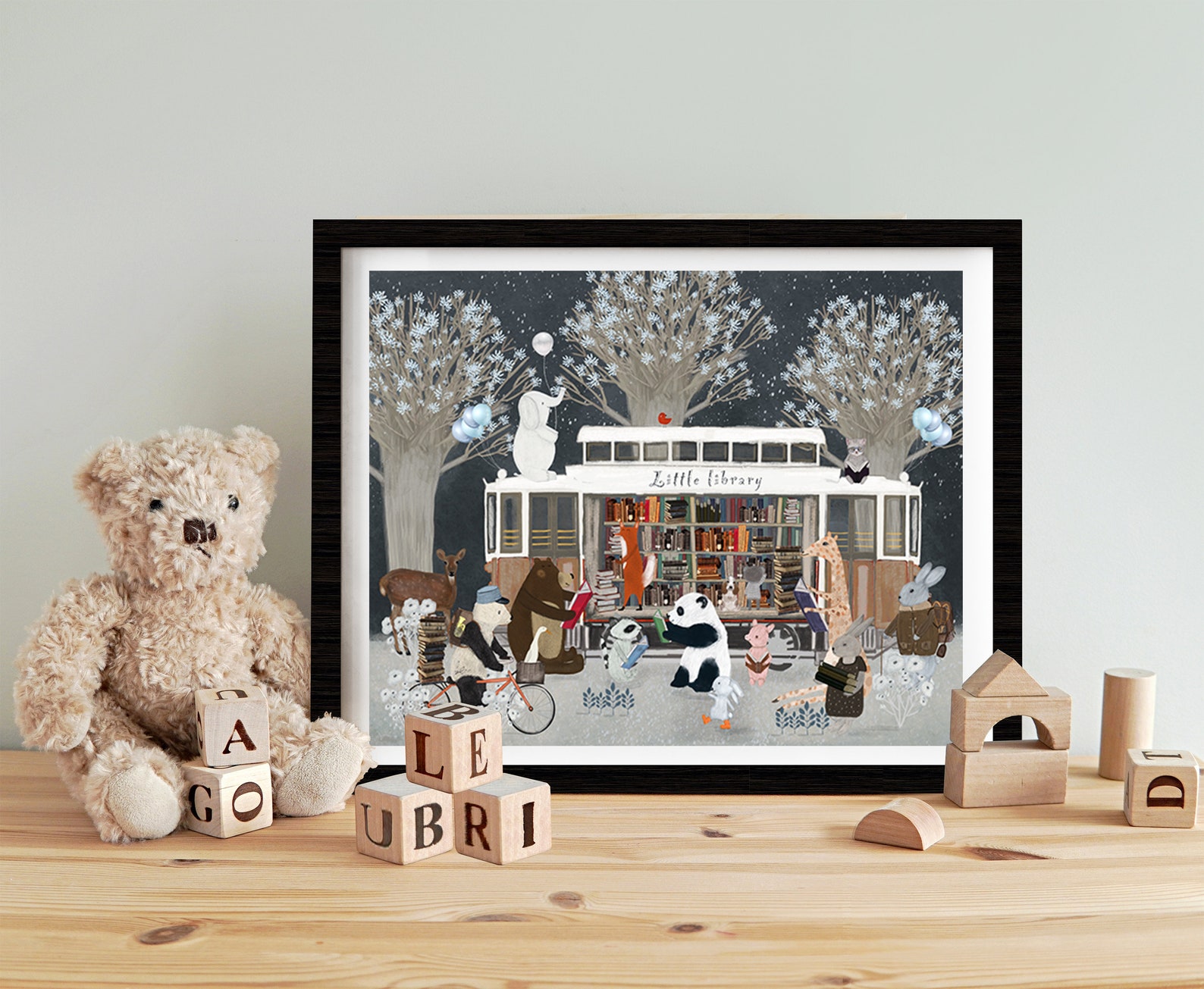 Little Library. Nursery Art Children's Wall Art Reading - Etsy