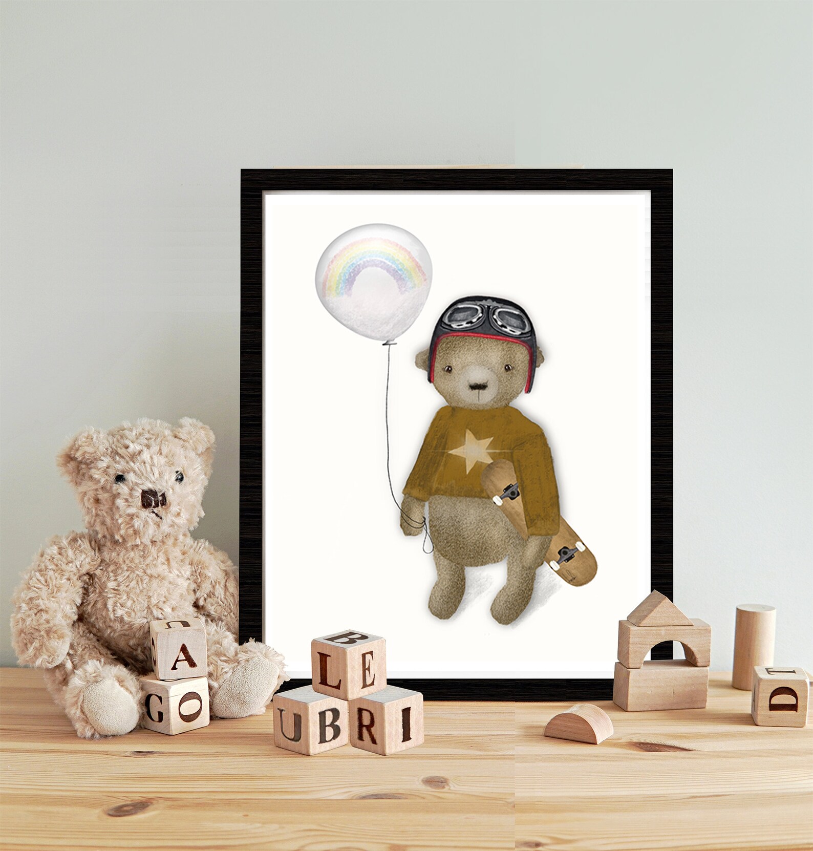 Star Bear. Nursery Art Children's Wall Art Cute - Etsy