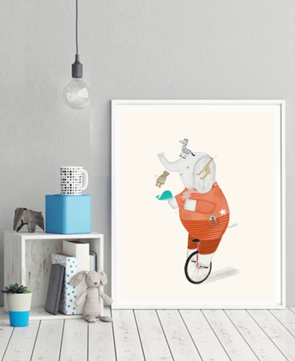 Juggle Time. Nursery Wall Art Fun Theme Animals on Bikes - Etsy