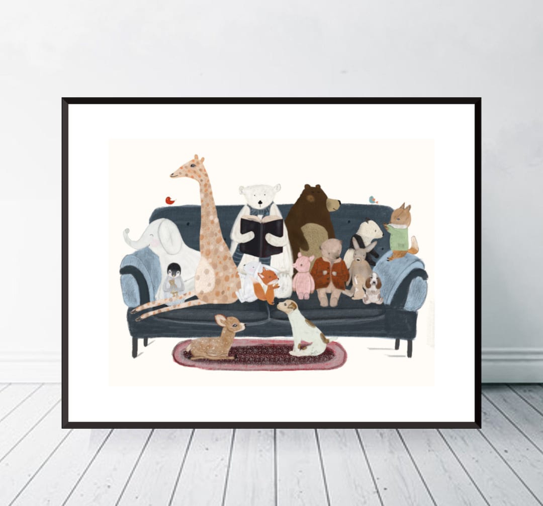 A Big Story Time. Nursery Art, Children's Wall Art, Reading Nursery ...