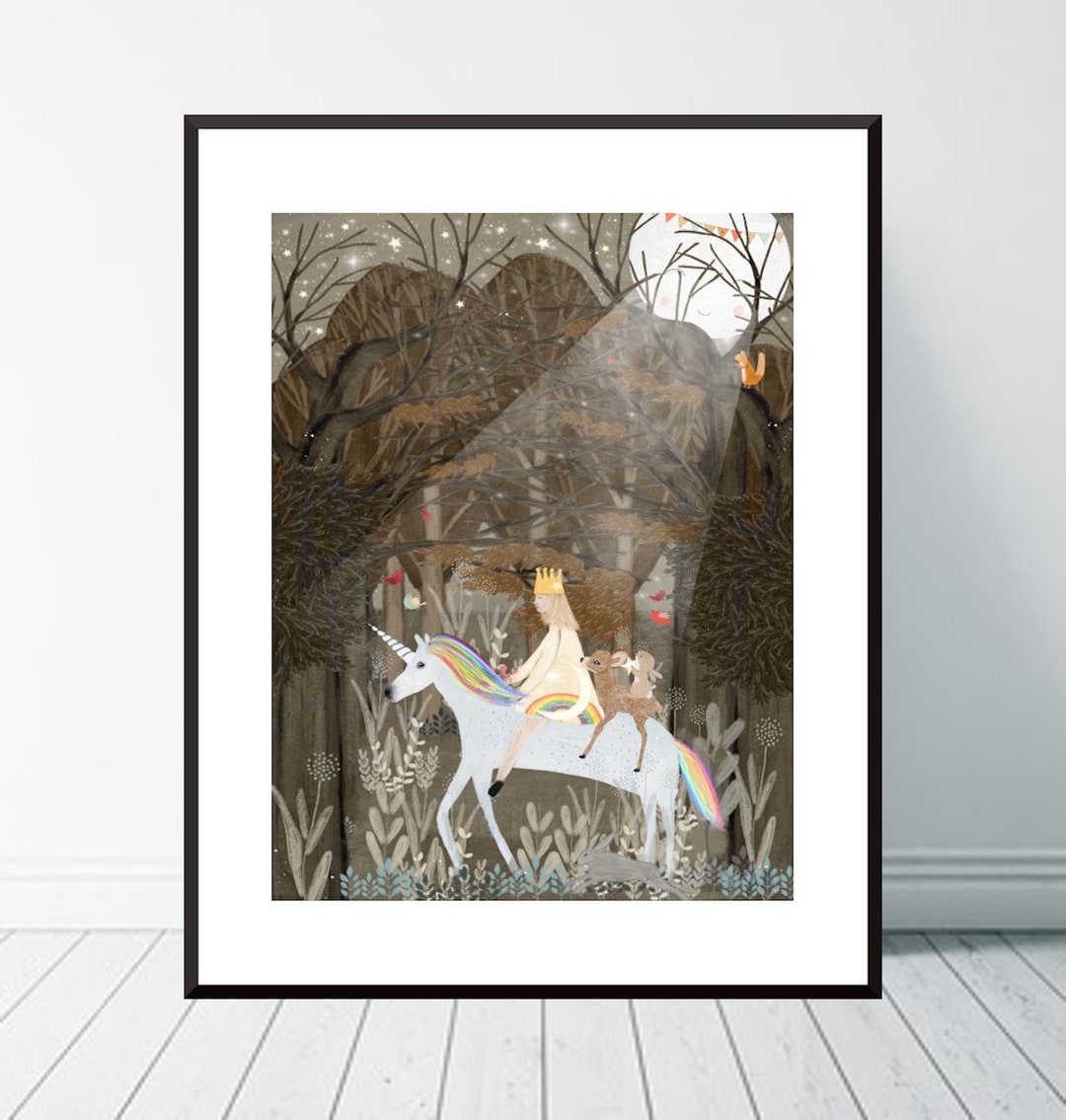 The Rainbow Princess. Girls Nursery Art, Fairy Princess Print, Magical ...