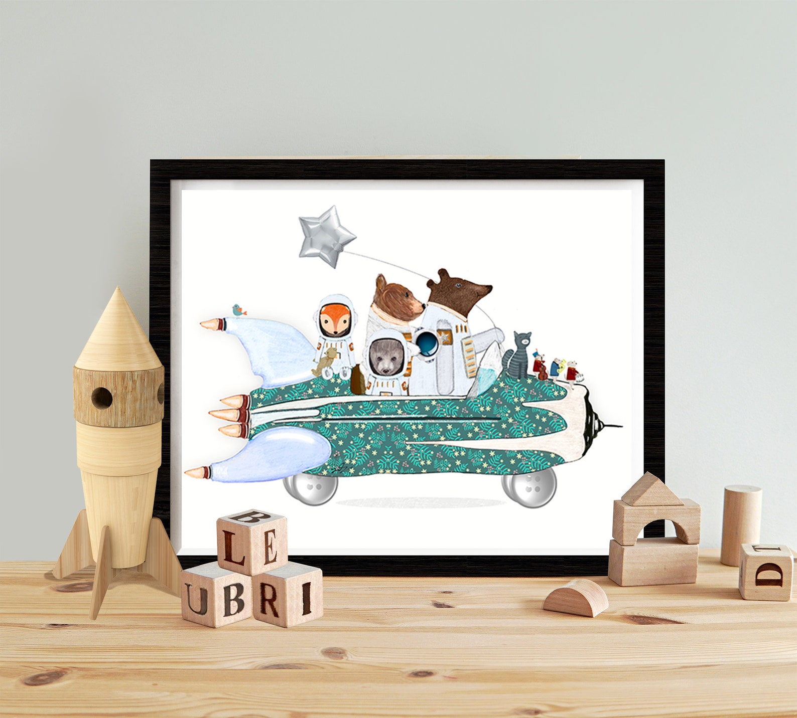 Space Bears .nursery Wall Art Baby Nursery Decor Nursery - Etsy