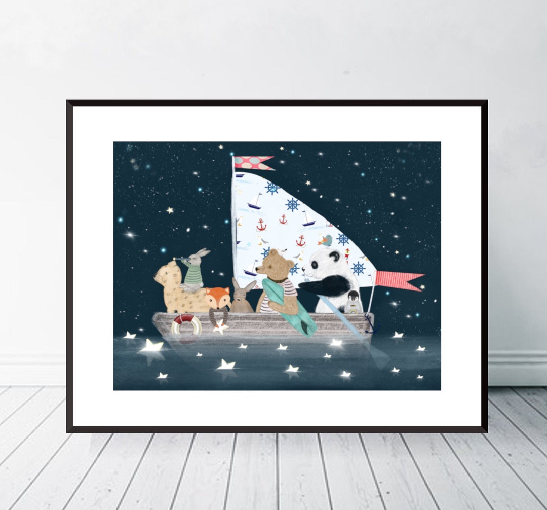 The Star Sea. Nursery Art, Nautical Print, Children's Picture, Surfing ...