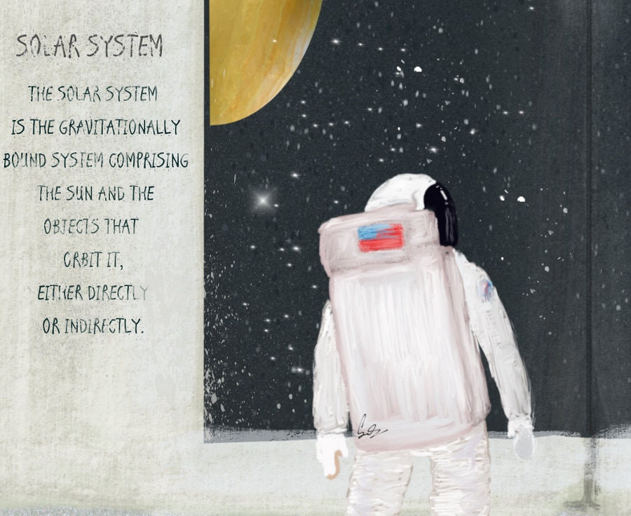 The Big Book of Stars. Astronaut Wall Art Solar System Print | Etsy