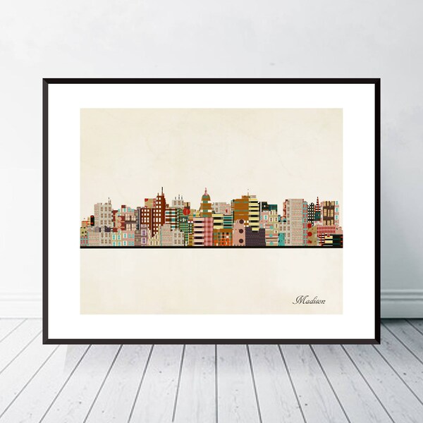 Madison Skyline - Etsy
