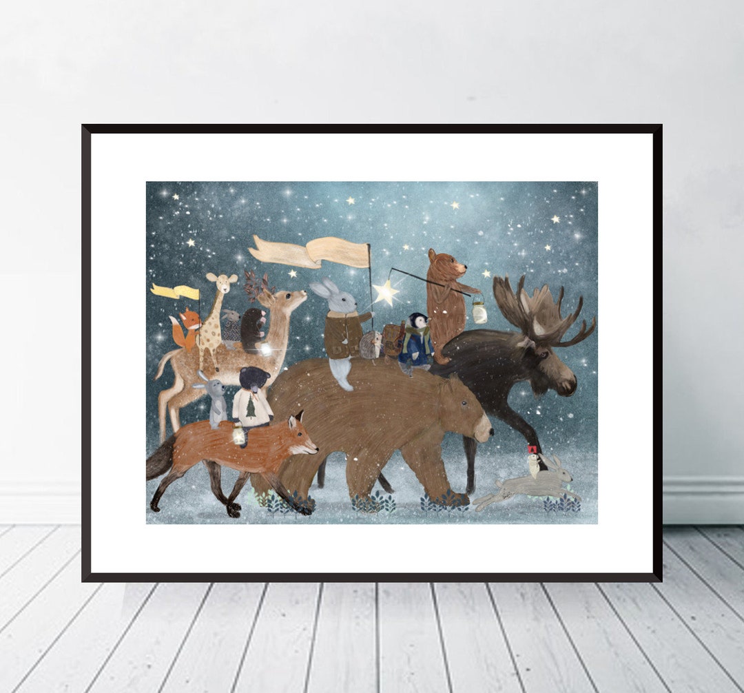 A Nature Adventure. Nursery Art, Childrens Wall Art, Woodland Theme ...