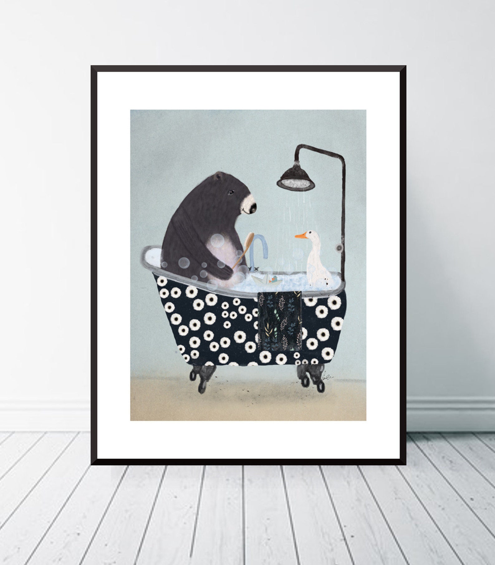 Bath Time, Cute Illustrations, Nursery Art, Bathroom Wall Art ...