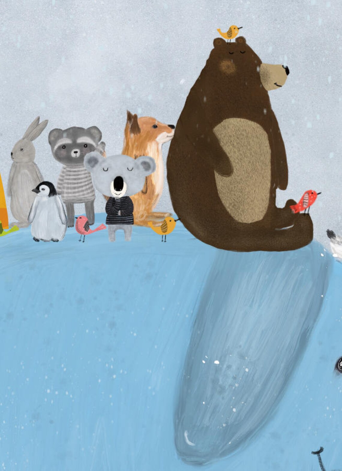 Big Blue Elephant. Children's Wall Art Nursery Art - Etsy