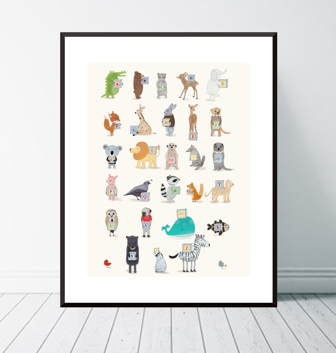Little Alphabet Chart. Alphabet Wall Art, Alphabet Poster, Nursery Art ...