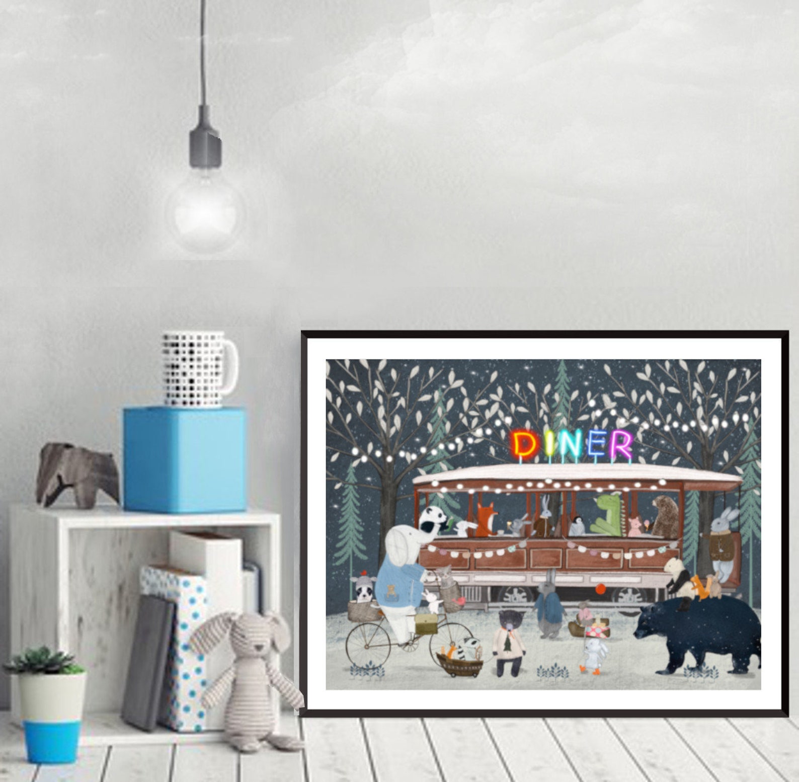 Little Diner. Nursery Art Children's Wall Art Reading | Etsy