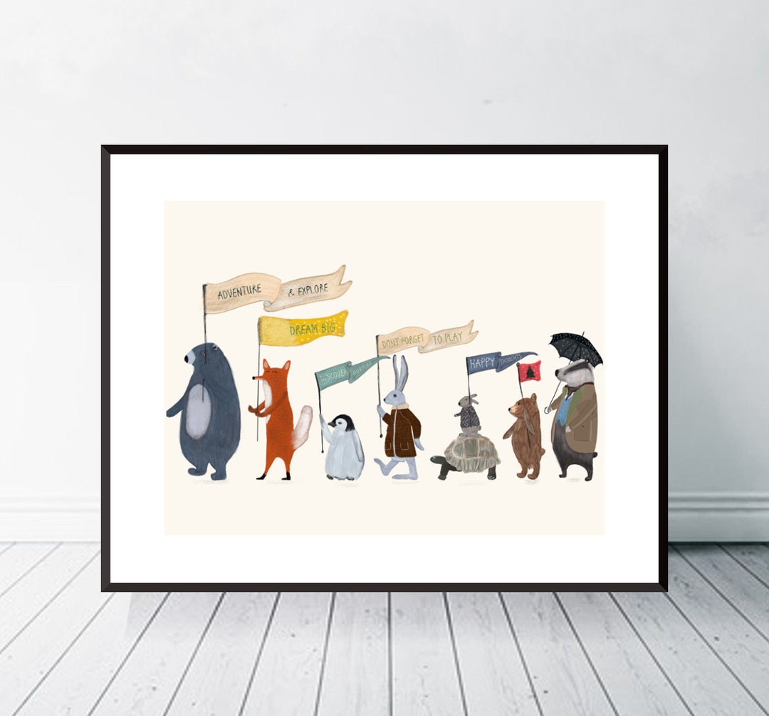 Adventure & Explore. Nursery Art, Children's Wall Art, Woodland Theme ...