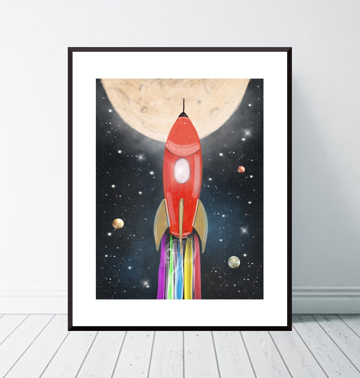 The Great Adventure. Space Travel Art Solar System Print | Etsy