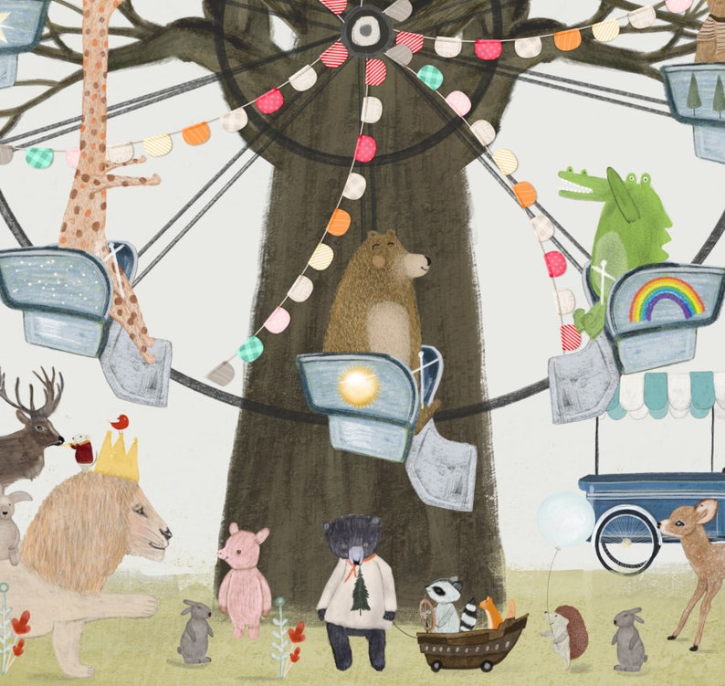 The Carnival Tree. Nursery Art Children's Wall Art | Etsy