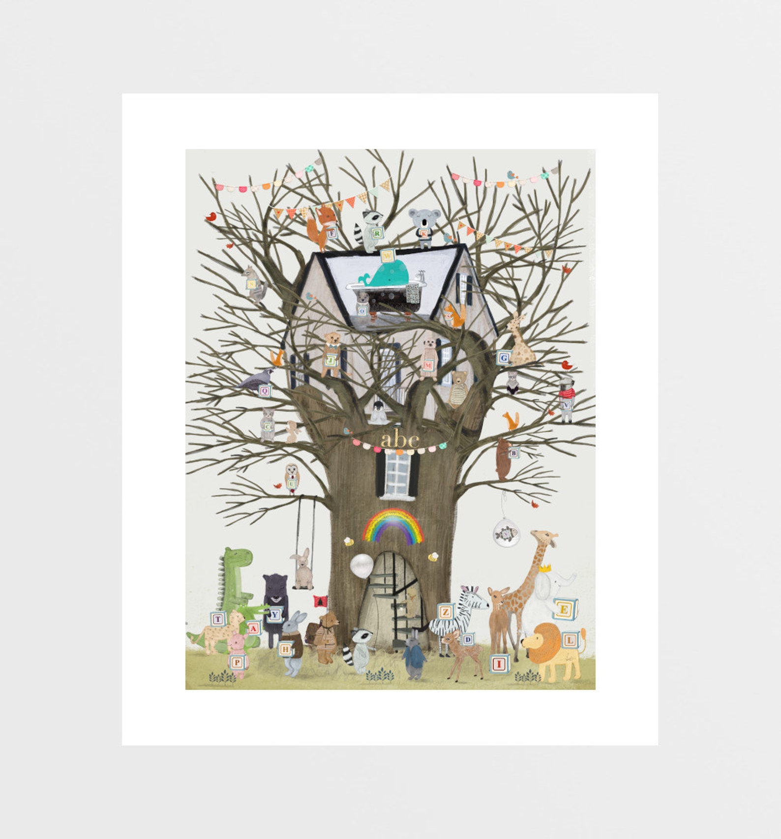 The Alphabet Tree. Nursery Art Children's Wall Art ABC - Etsy