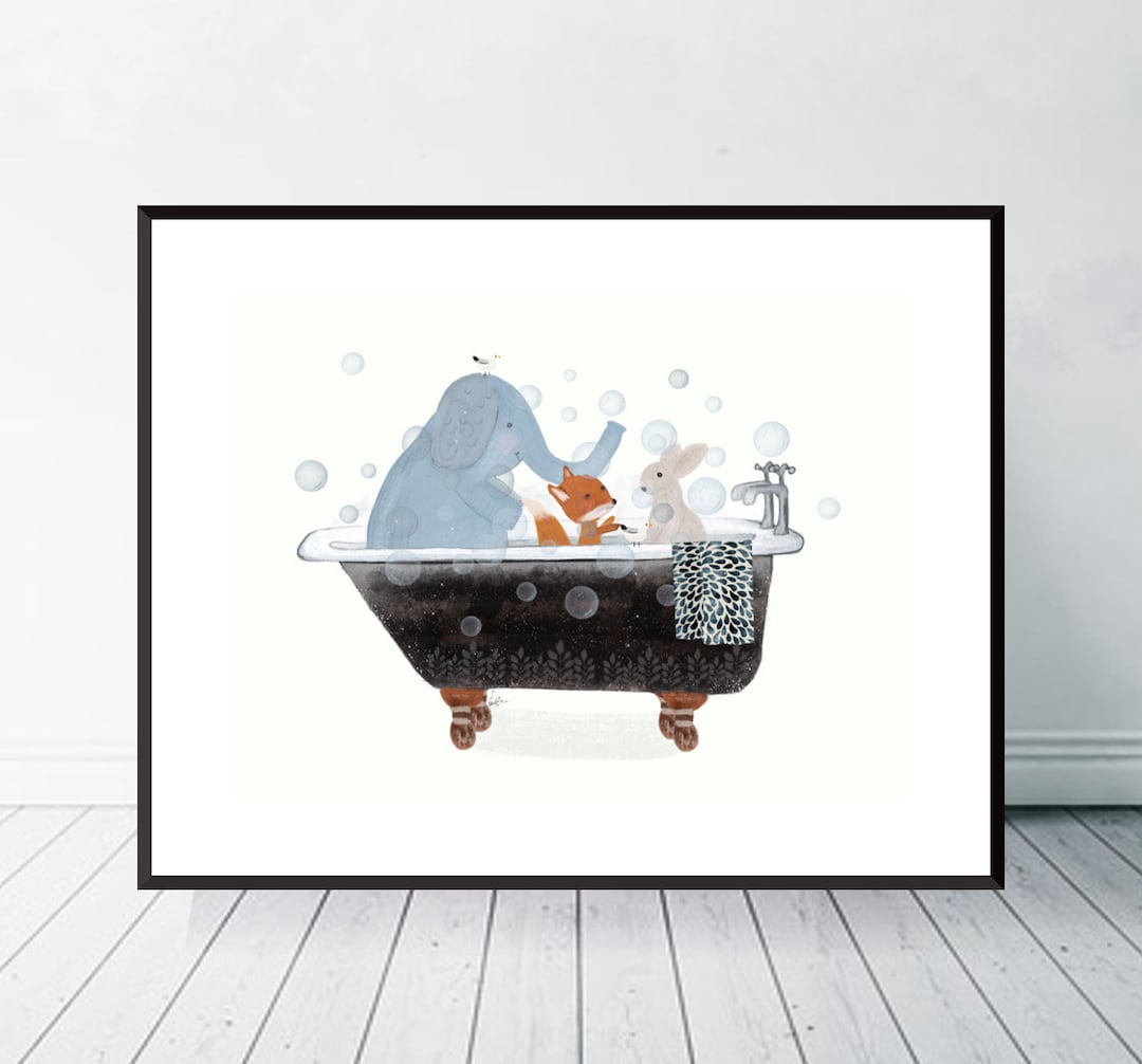 Little Bath Time. Bathroom Wall Art, Nursery Art, Children's Wall Art ...