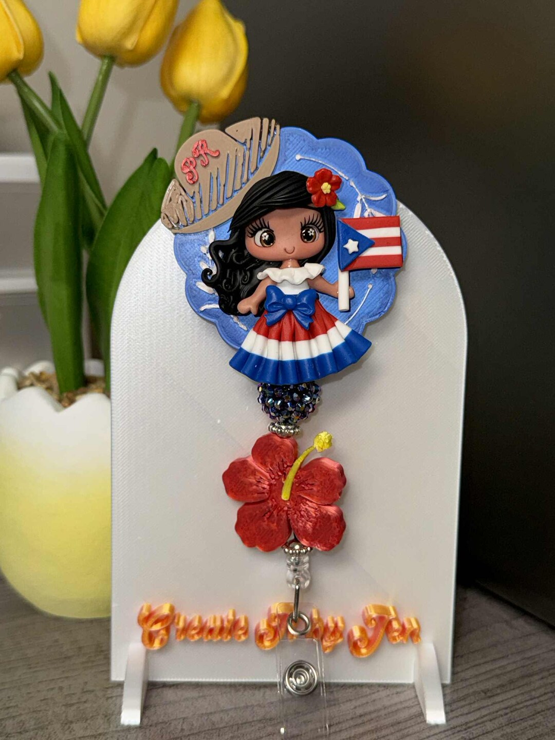 Puerto Rico Name Badge Holder - Etsy