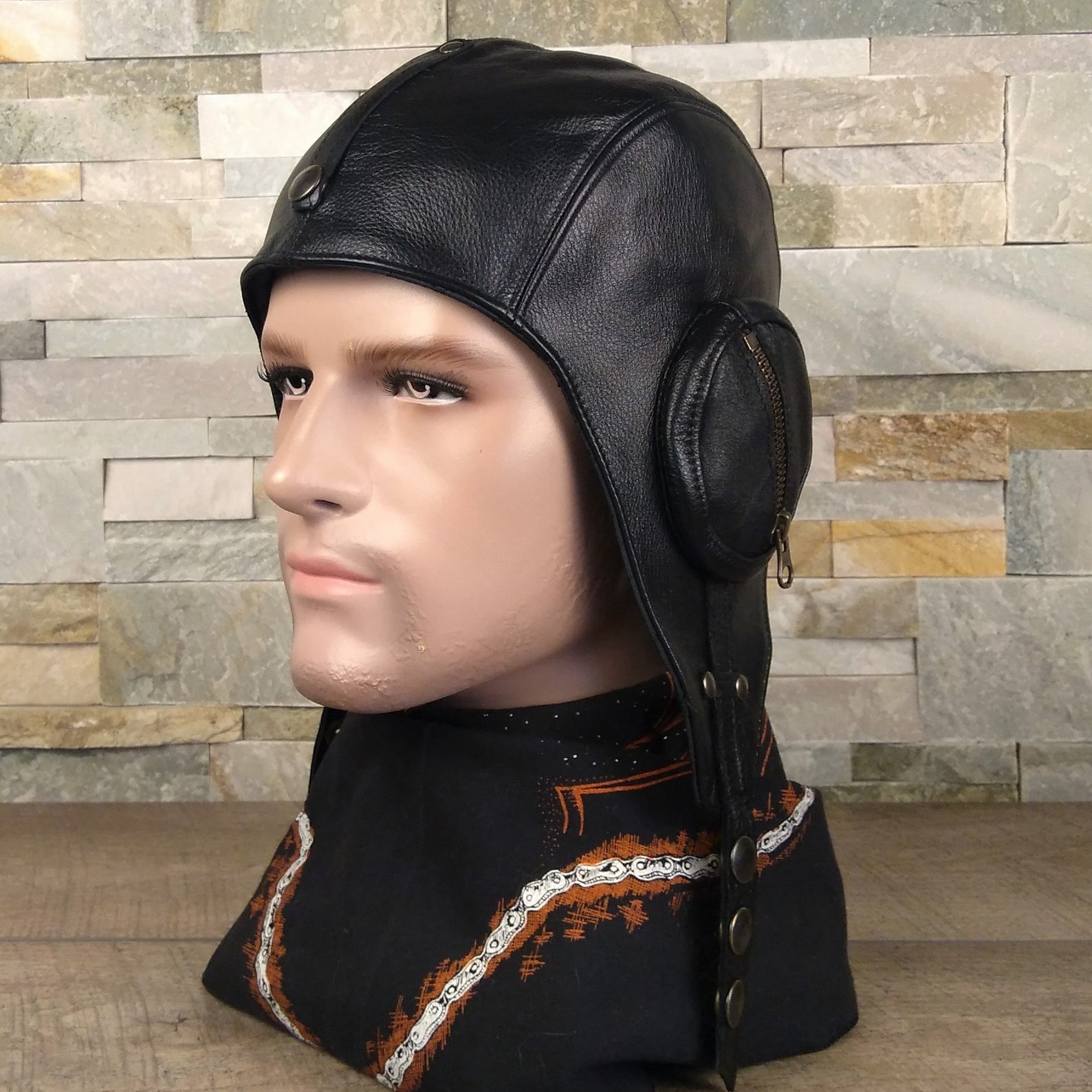 Leather Aviator Hat Vintage Pilot Helmet WW2 Military Style - Etsy