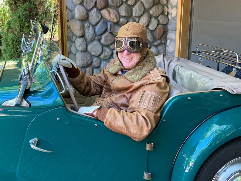 Tan Leather Aviator Hat Convertible Driving Pilot Cap - Etsy