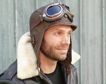 Leather Aviator Car Hat - Etsy