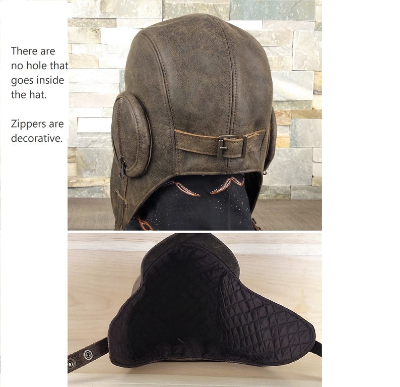 Aviator Pilot Hat Leather Helmet WW2 Military Style Pilot | Etsy