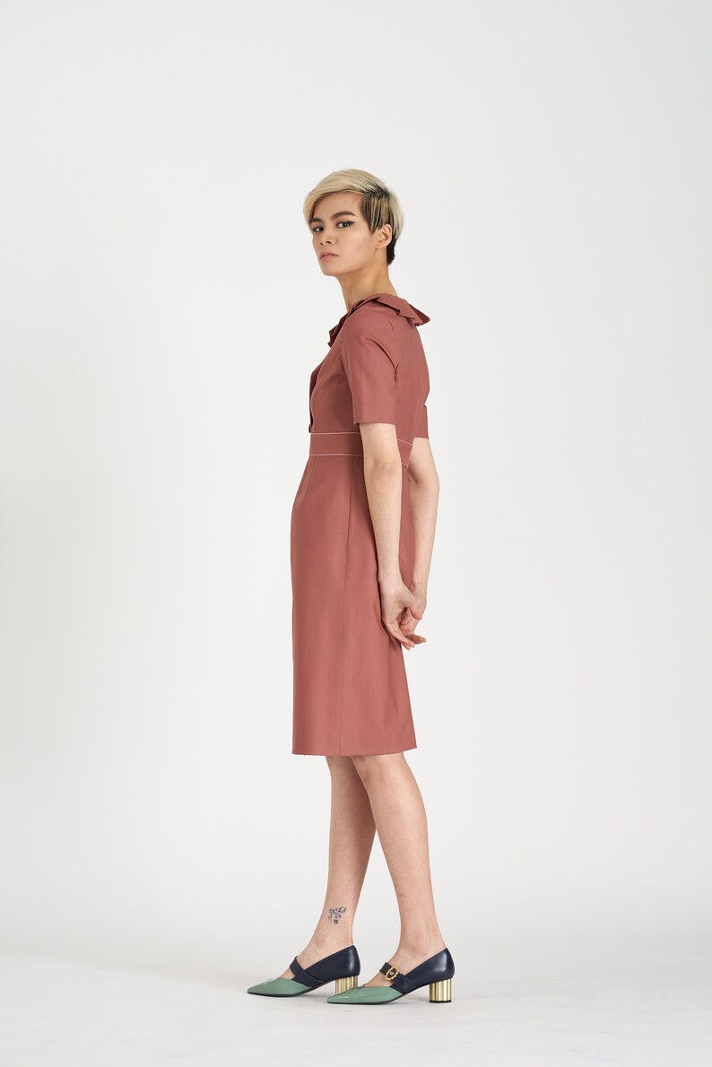 Asymmetric Structural Neckline Formal Summer Wool - Etsy