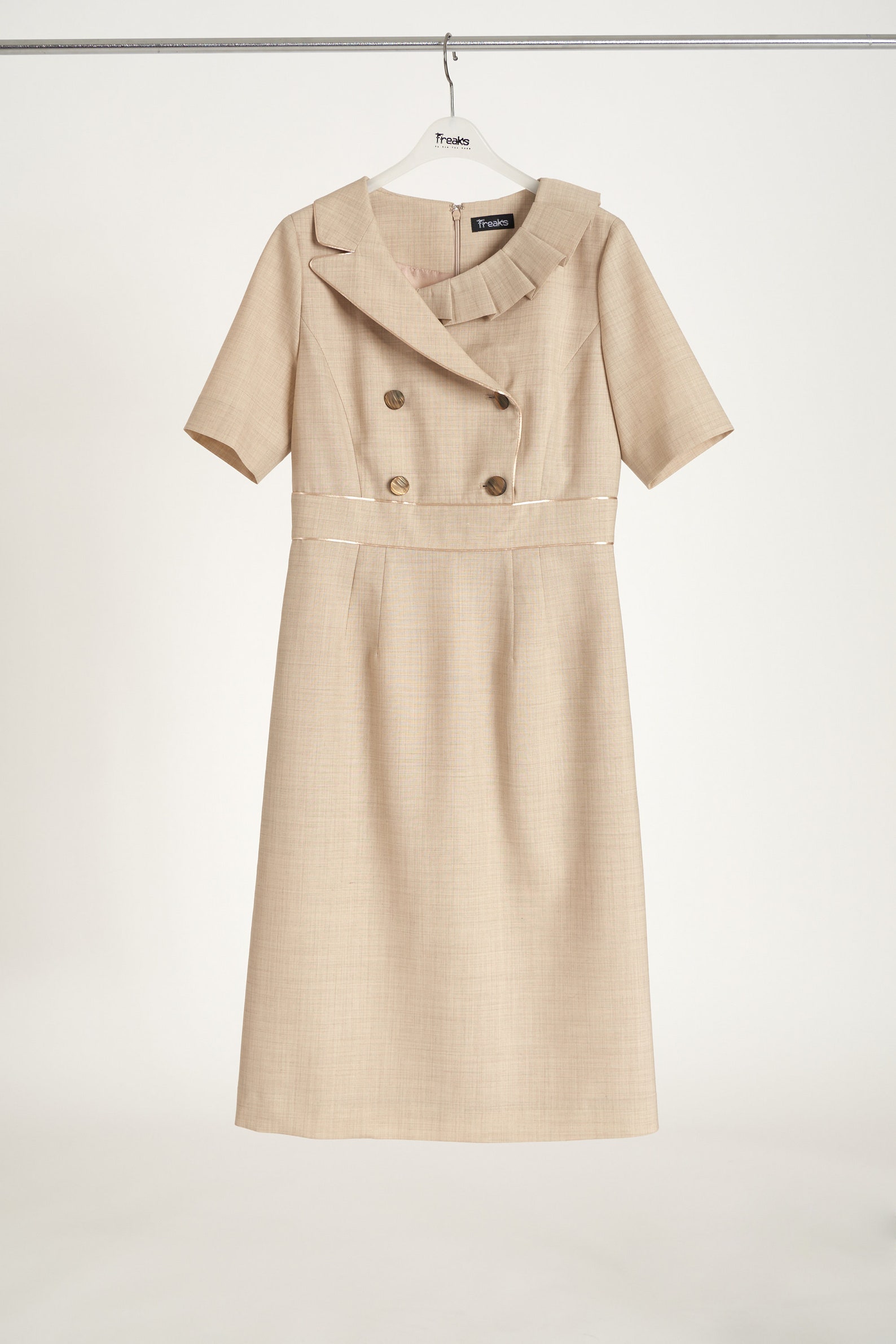 Asymmetric Structural Neckline Formal Summer Wool Dress_brazilian Sand ...