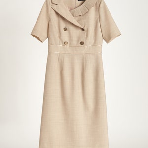 Asymmetric Structural Neckline Formal Summer Wool Dress_brazilian Sand ...