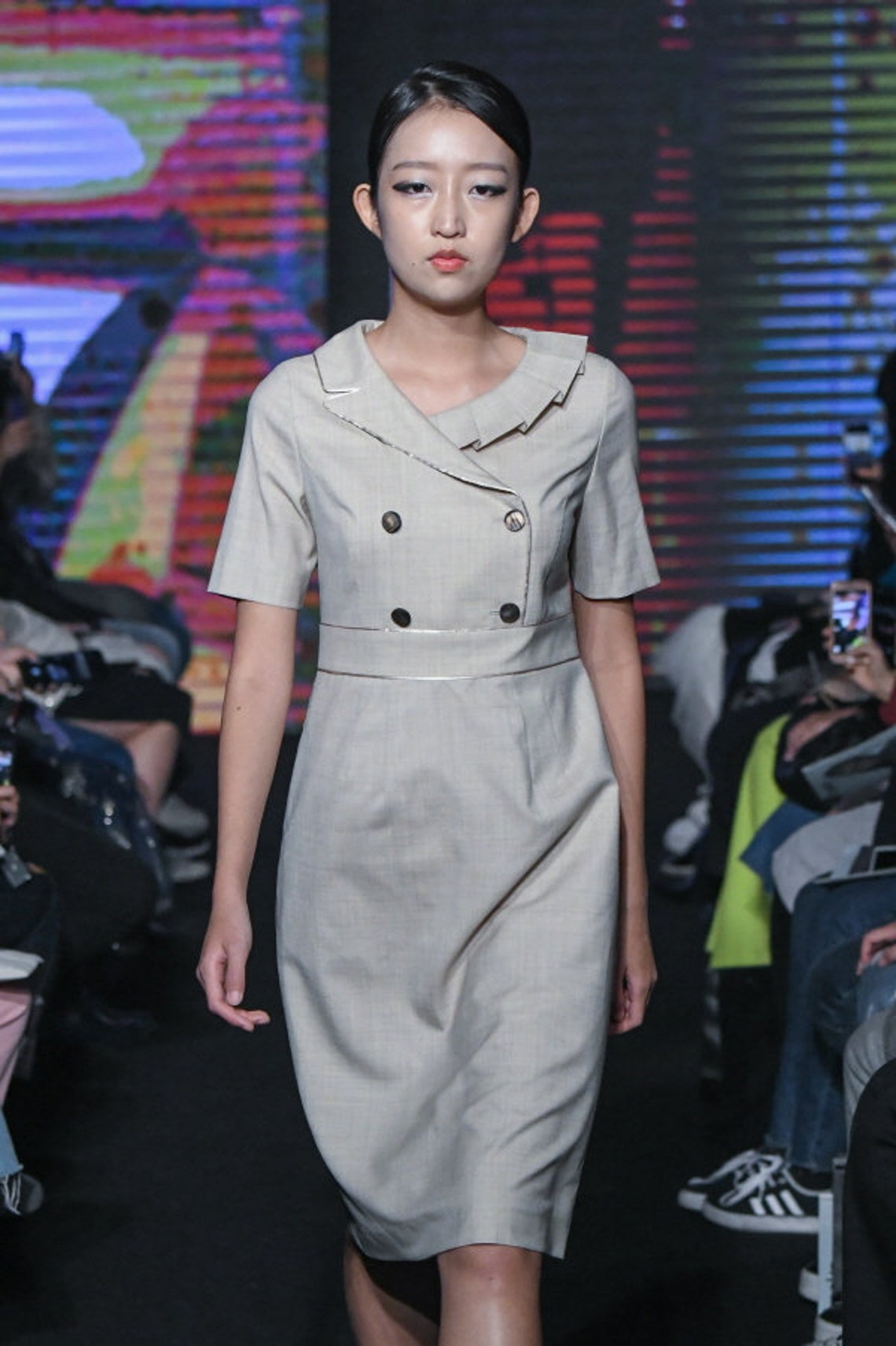 Asymmetric Structural Neckline Formal Summer Wool - Etsy