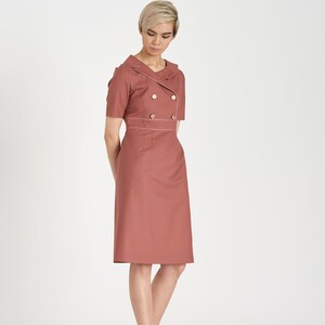 Asymmetric Structural Neckline Formal Summer Wool Dress_nostalgia Rose ...