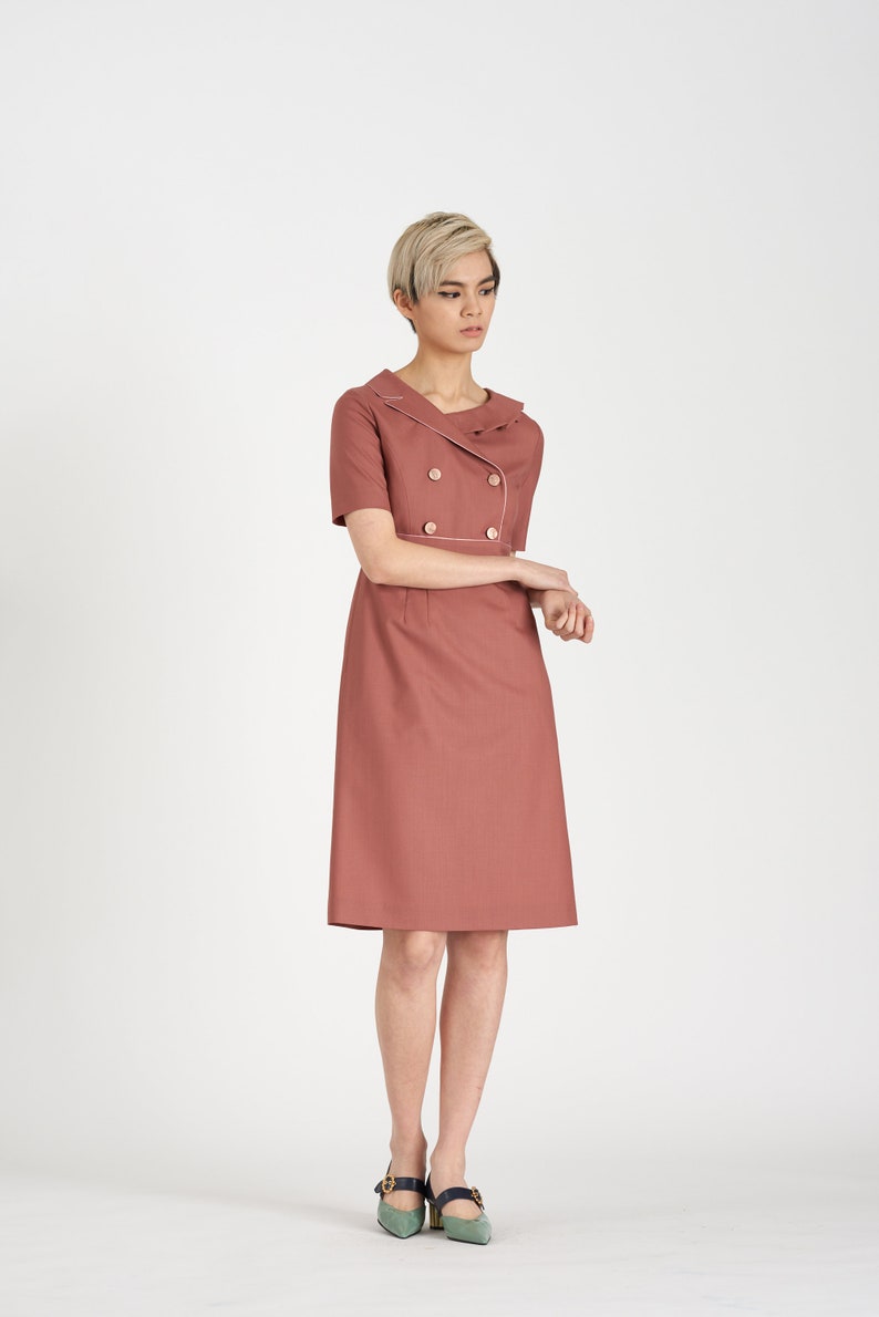 Asymmetric Structural Neckline Formal Summer Wool - Etsy