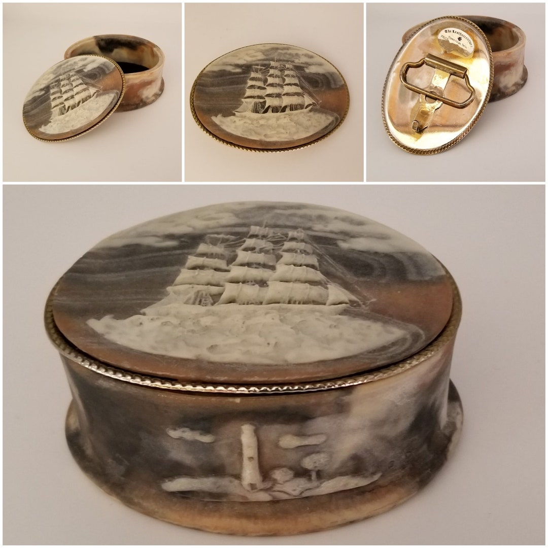Incolay Trinket Box and Belt Buckle Sailing Ships Belt Buckle - Etsy