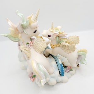 Vintage Mother and Baby Winged Unicorn Figures Rising Star From the ...