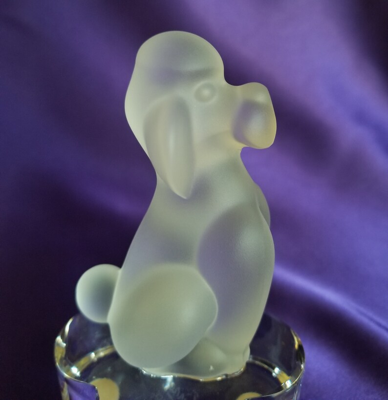 Crystal Poodle Figure Sevres France Frosted Dog Figure Free | Etsy