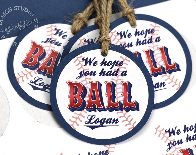 Personalized Baseball Birthday Stickers Set of 20 Hangtags - Etsy