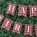 Personalized Buffalo Plaid Birthday Banner Black and Red Checker ...