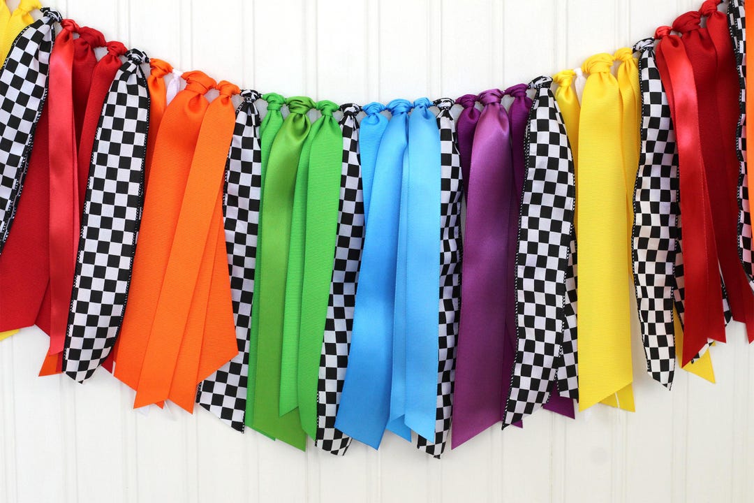 Go Kart Ribbon Garland | Race Car Themed Party | Go Dog Go Birthday ...