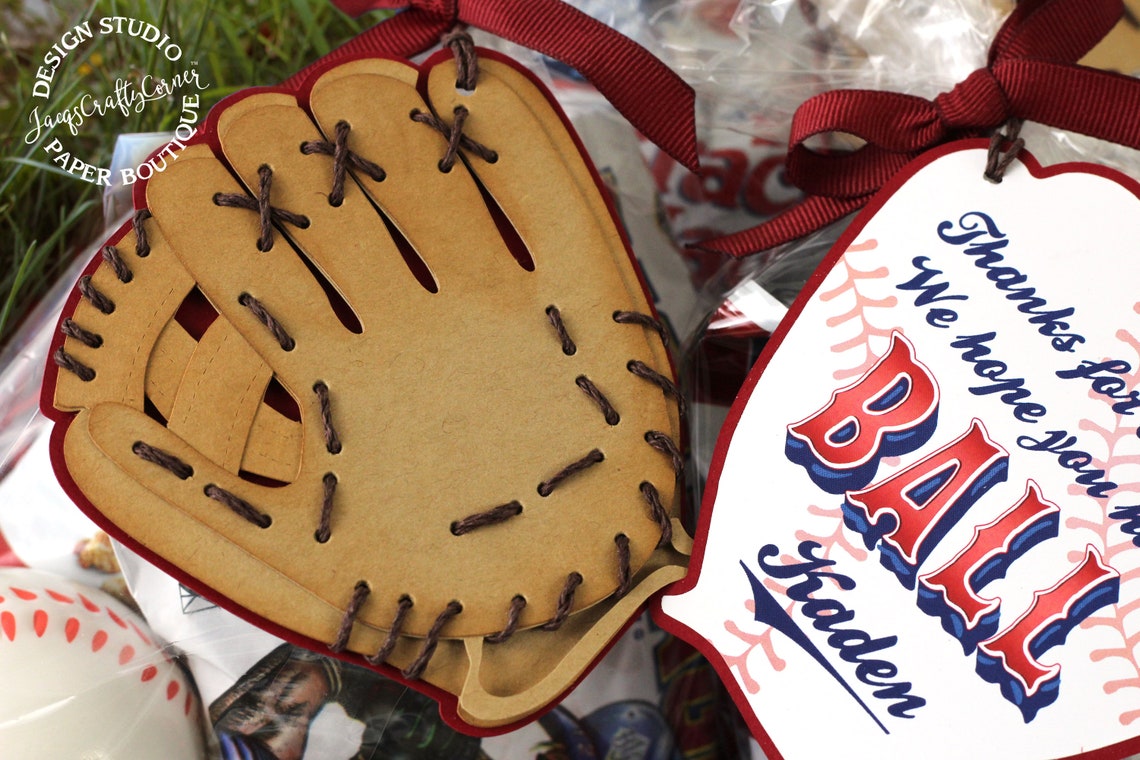 Personalized Baseball Birthday Favor Tags Baseball Glove - Etsy