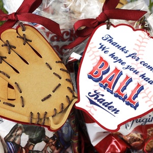 Personalized Baseball Birthday Favor Tags | Baseball Glove Thank You ...