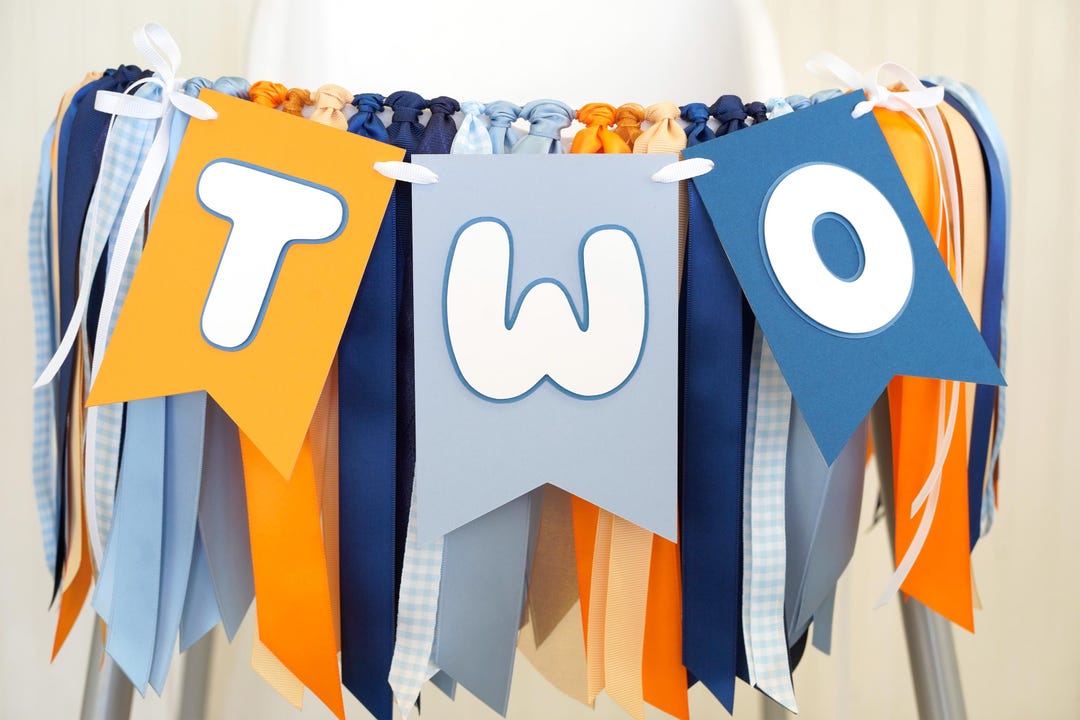 Bluey High Chair Banner and Ribbon Garland Set | High Chair Swag | Blue ...