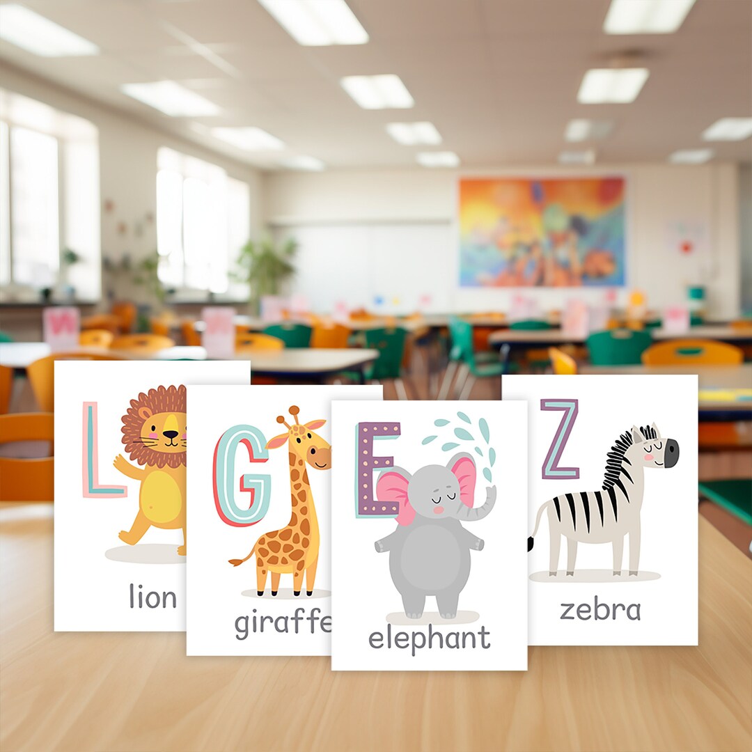 Alphabet Animals A-Z Prints | Classroom Wall Art | Set of 26 Cards - Etsy