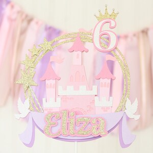 Princess Castle Cake Topper | Personalized Birthday Party Decor | Pink ...