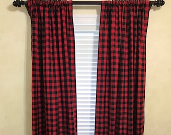 Buffalo Plaid Curtains - Etsy