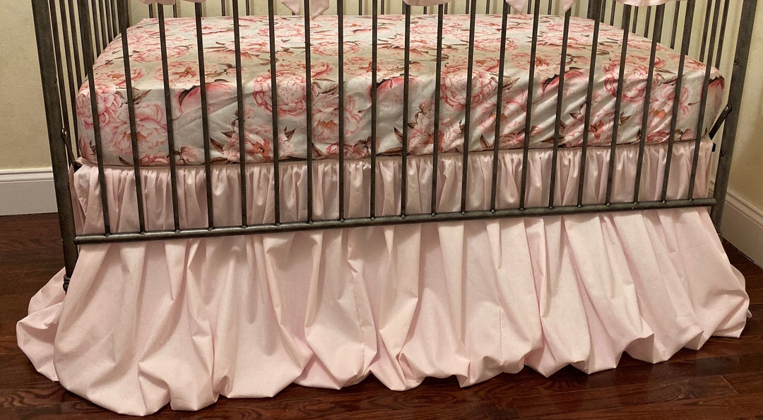 Pouf Style Cotton Crib Skirt: 36 Colors - Etsy